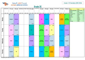 Timetable – ALITQAN AMERICAN SCHOOL